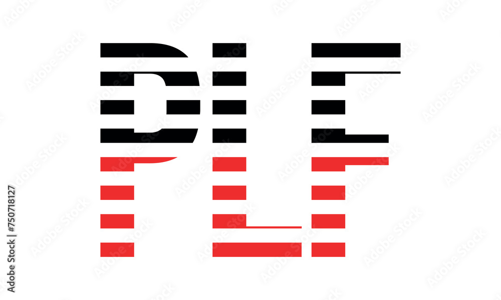 PLF three initial letter iconic line negative space minimal logo design ...