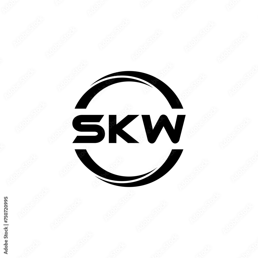 SKW letter logo design with white background in illustrator, cube logo ...