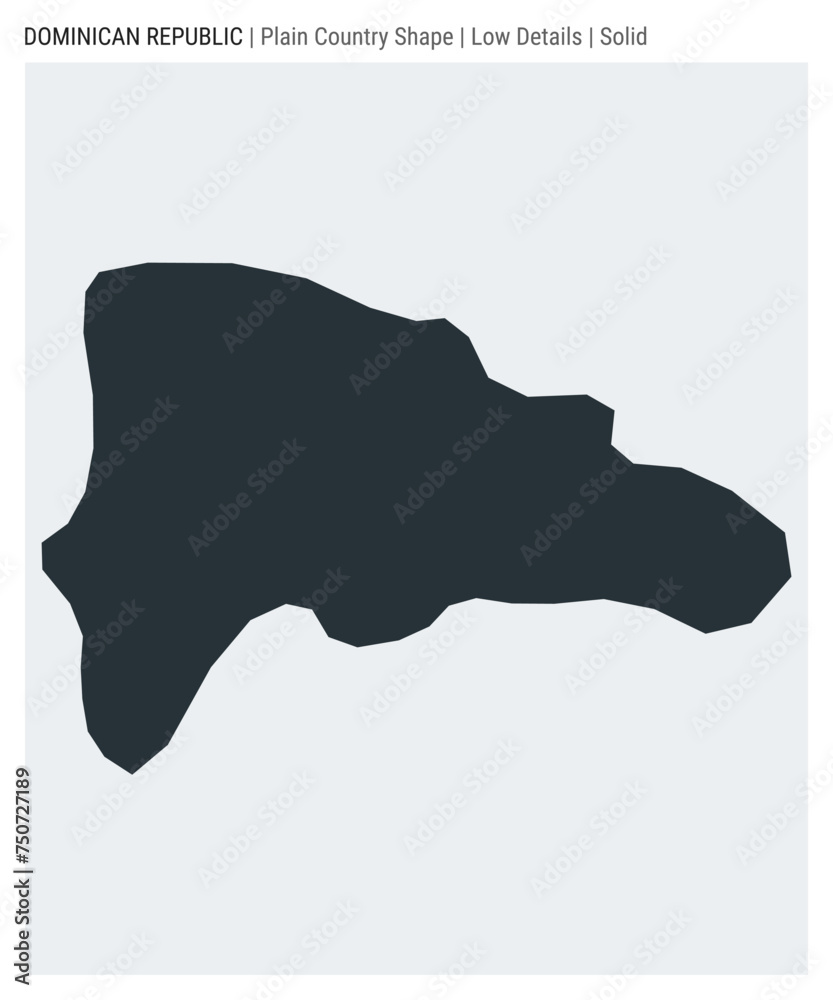 Dominicana plain country map. Low Details. Solid style. Shape of ...