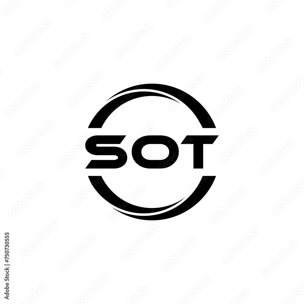 SOT letter logo design with white background in illustrator, cube logo ...