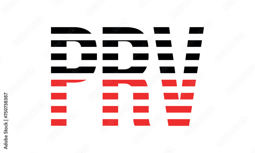 PRV three initial letter iconic line negative space minimal logo design ...