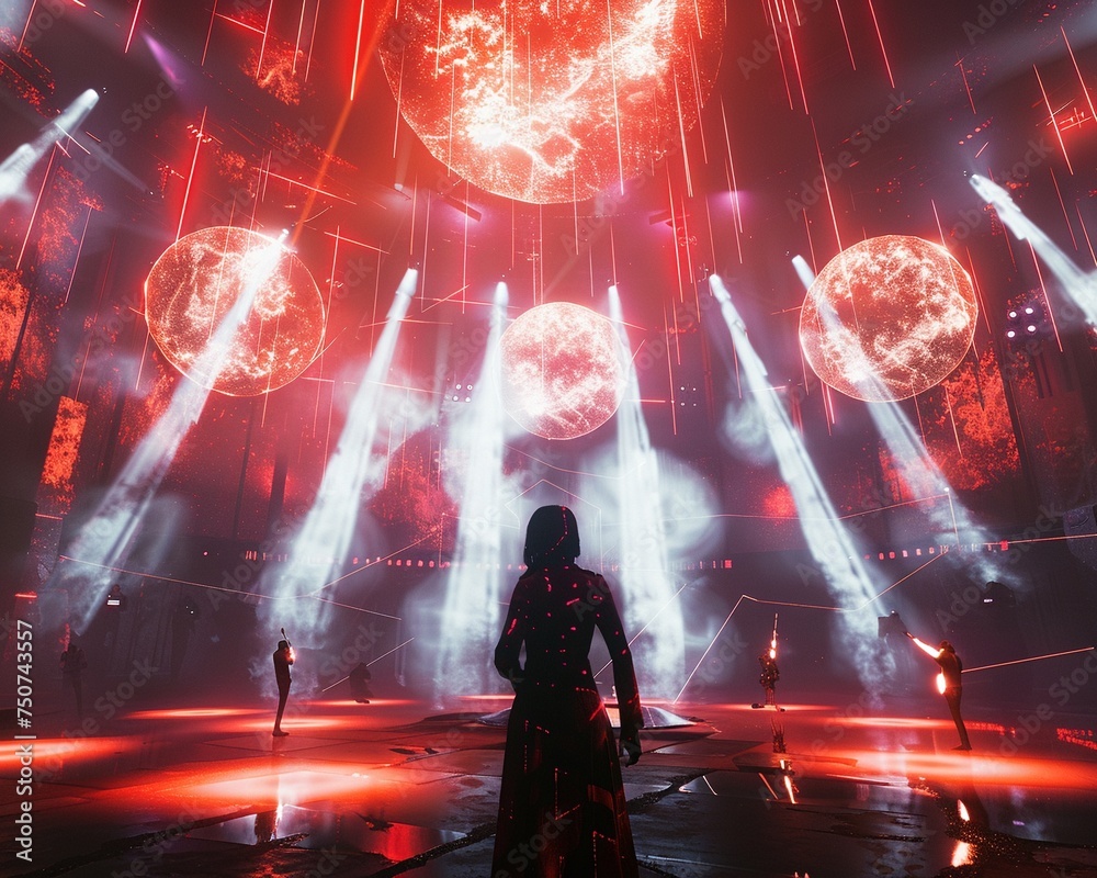 A concert in a virtual reality arena where performers create ...