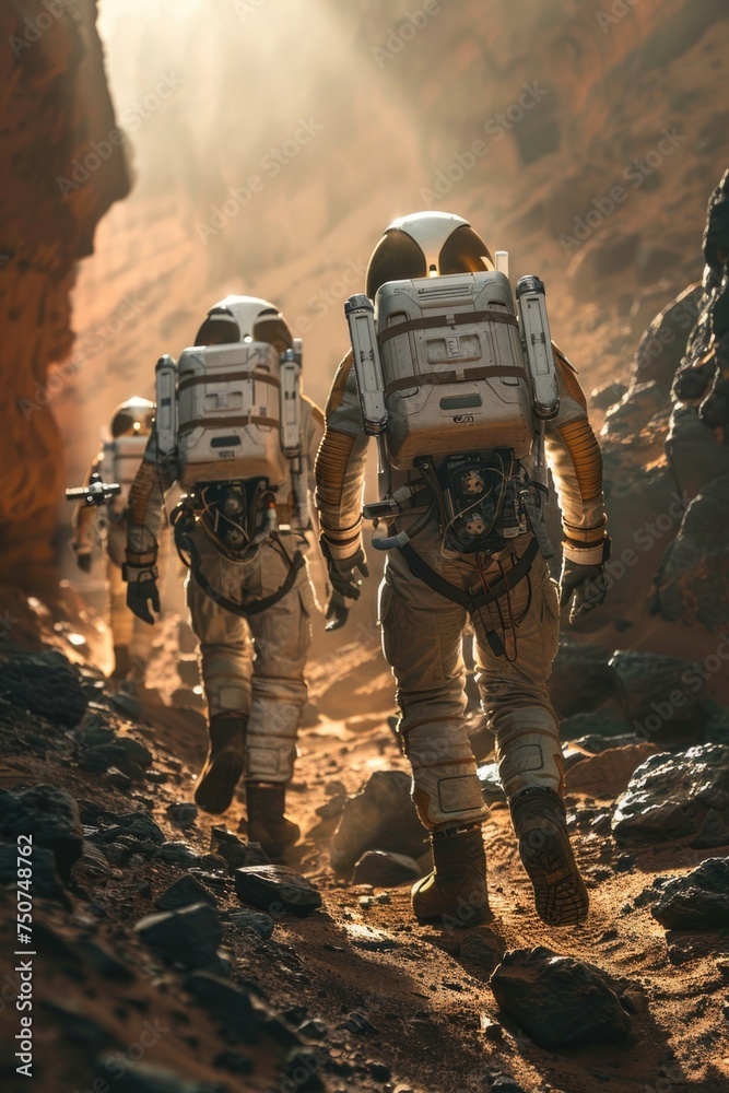 Exploring Mars' New Crater: Geologists in High-Tech Suits with Drones ...