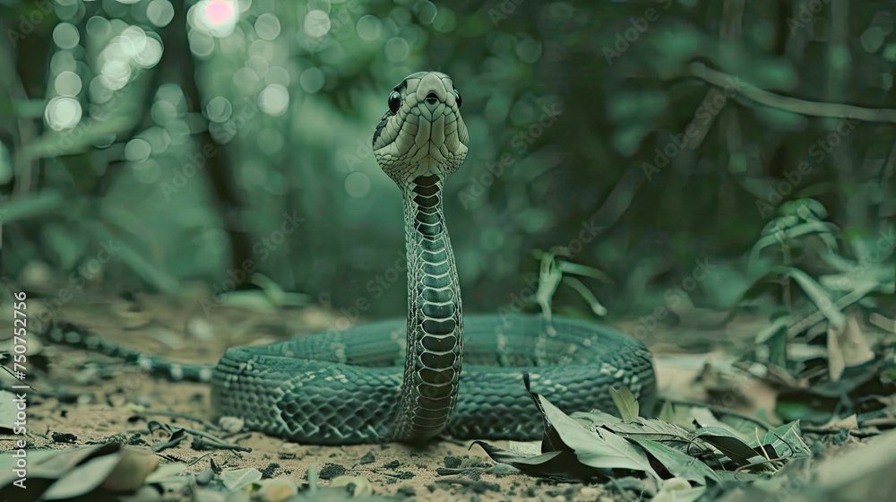 Foto de King cobra, Ophiophagus hannah is a venomous snake species of ...