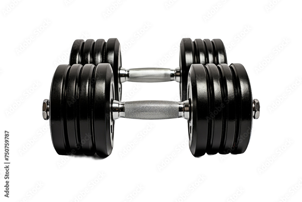 Pair of Dumbbells Stacked. Two dumbbell of different weights are ...