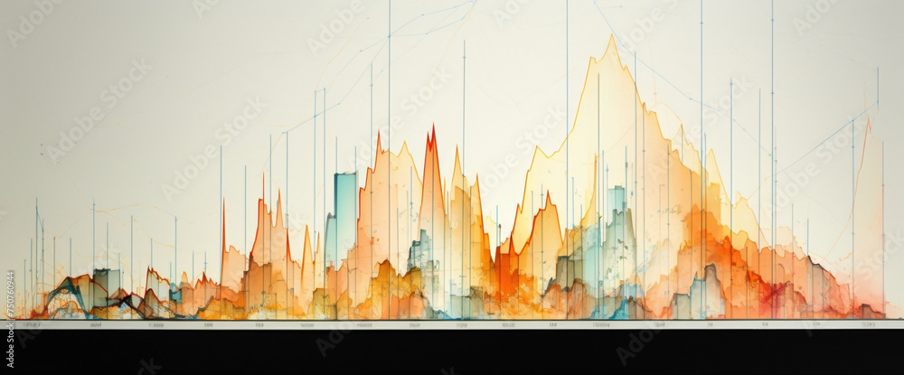 Steady climb in stock prices portrayed by a clear line graph ...