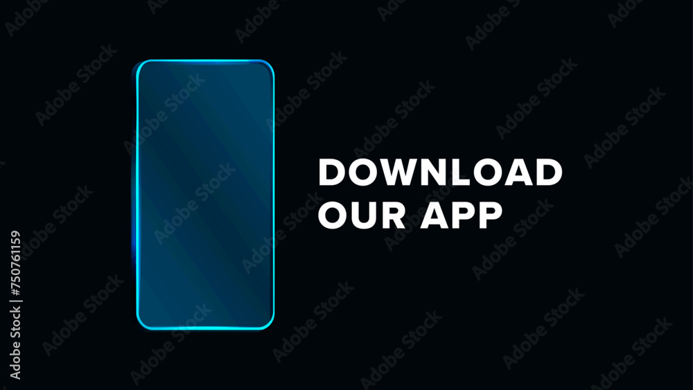 neon mobile with download our app text for website background, Neon ...