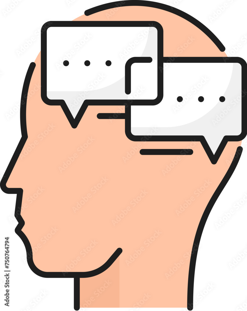Inner Dialog Psychological Disorder Problem Mental Health Icon