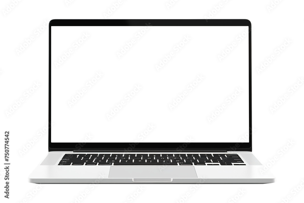 Photo Laptop computer with blank screen isolated on transparent ...