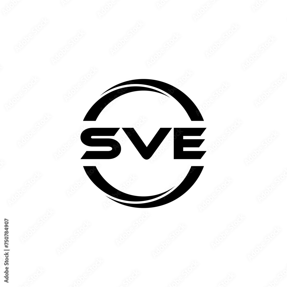 SVE letter logo design with white background in illustrator, cube logo ...