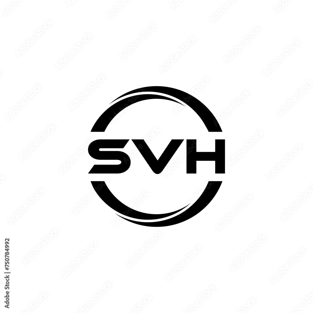 SVH letter logo design with white background in illustrator, cube logo ...