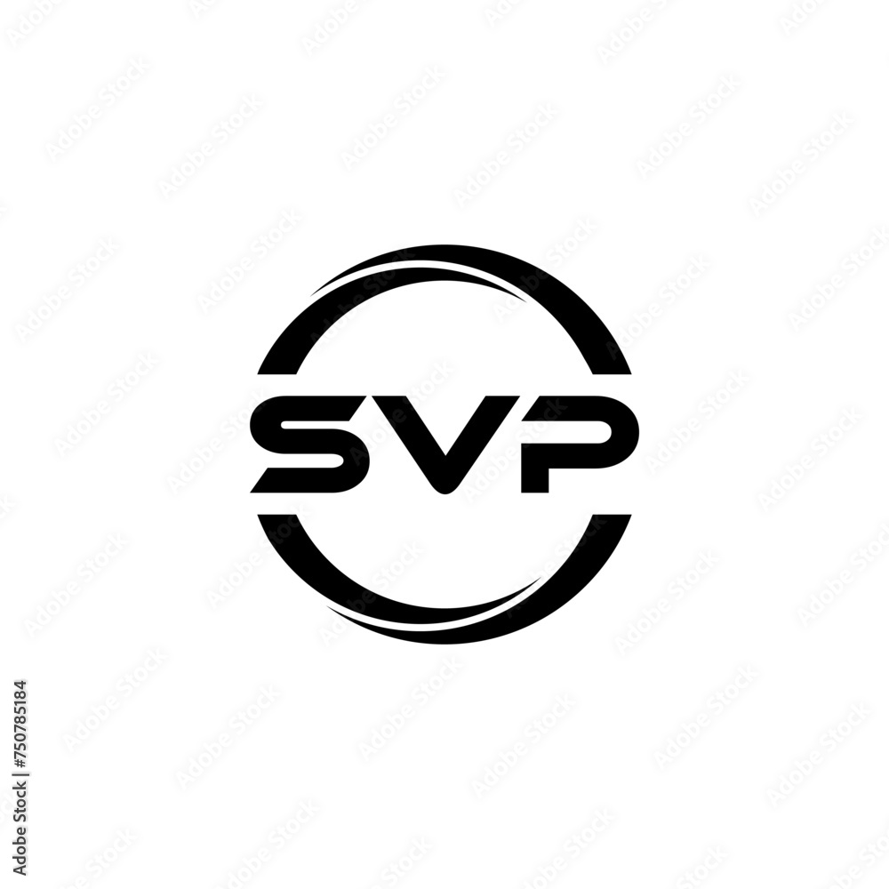 SVP letter logo design with white background in illustrator, cube logo ...