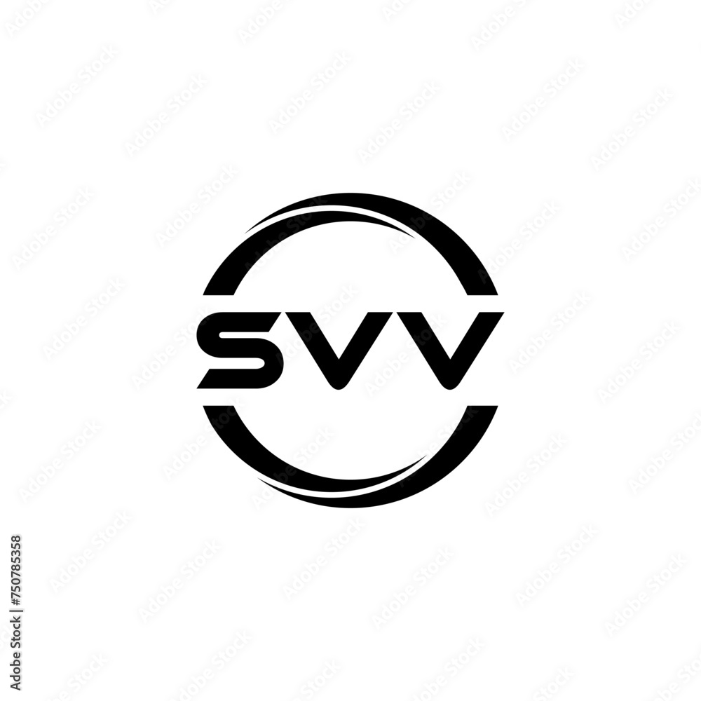 SVV letter logo design with white background in illustrator, cube logo ...