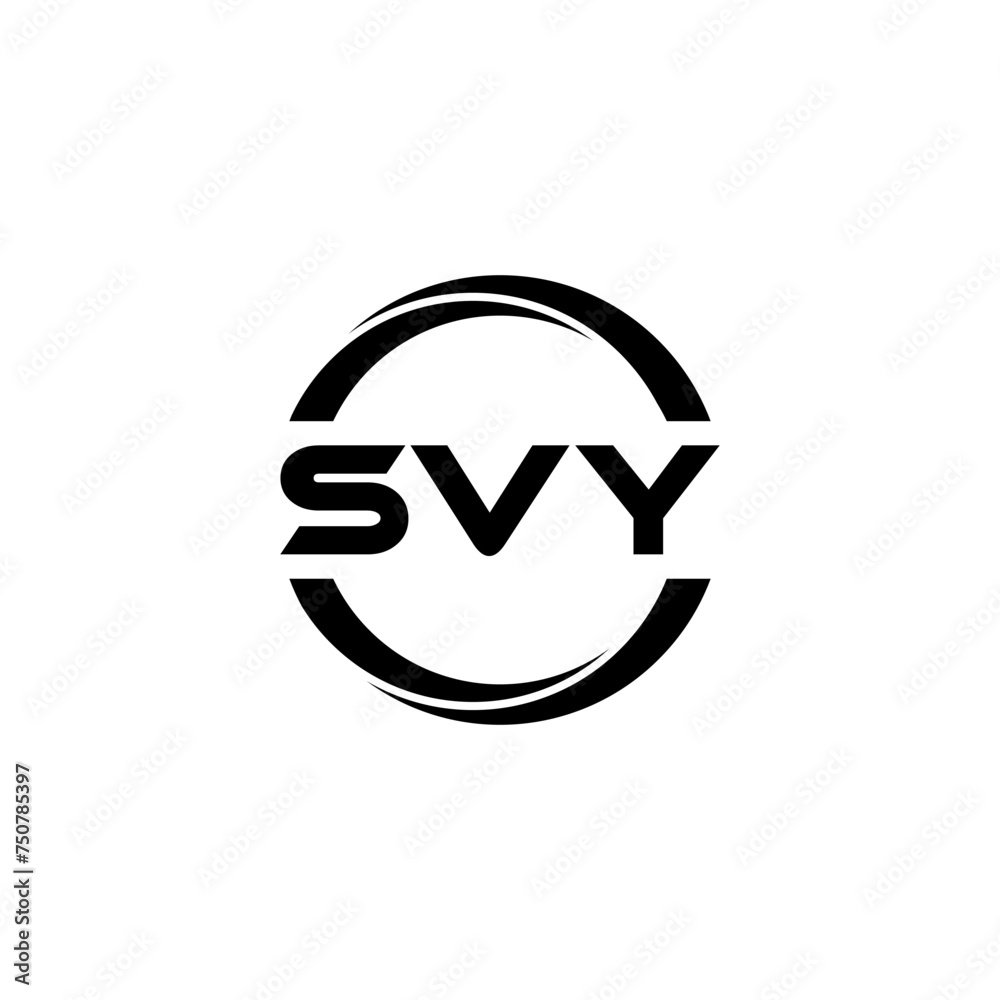 SVY letter logo design with white background in illustrator, cube logo, vector logo, modern ...