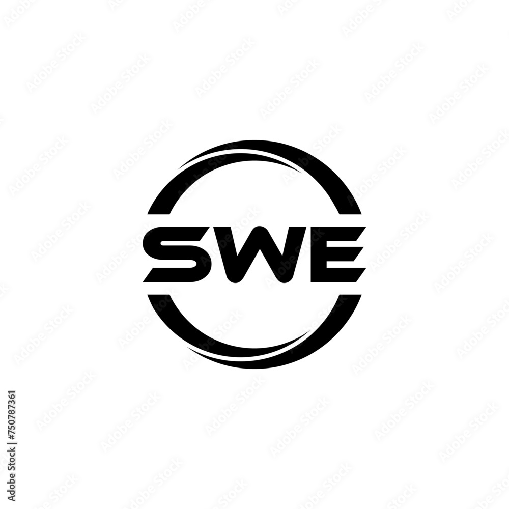 SWE letter logo design with white background in illustrator, cube logo ...