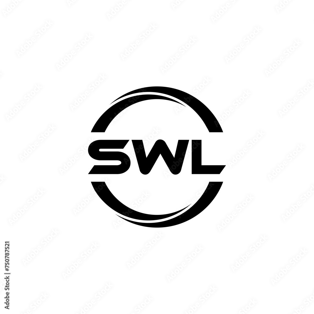 SWL letter logo design with white background in illustrator, cube logo ...