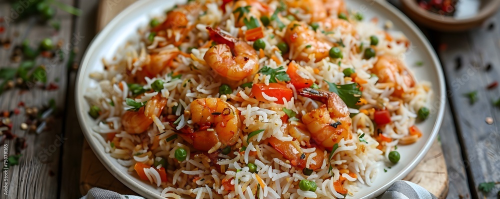 Hyderabadi Biryani on a White Plate: A Culinary Masterpiece. Concept ...