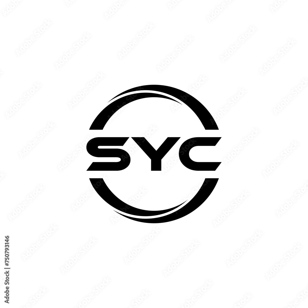 SYC letter logo design with white background in illustrator, cube logo ...
