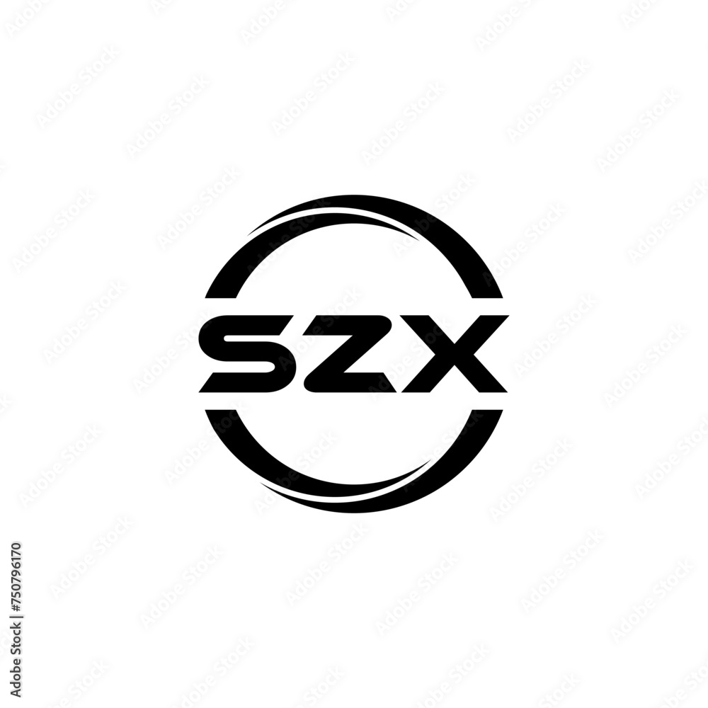 SZX letter logo design with white background in illustrator, cube logo ...