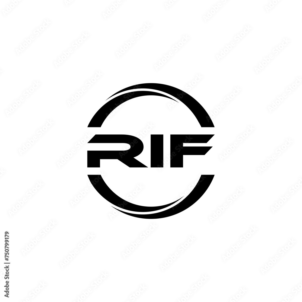 RIF letter logo design with white background in illustrator, cube logo ...