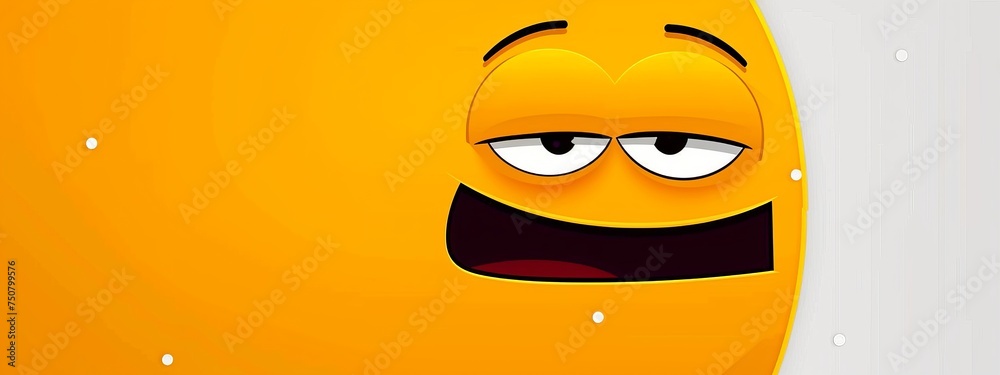 Laughing emoji troll face, yellow background. Stock Illustration ...