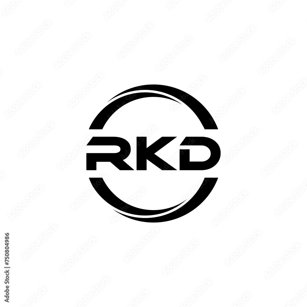 RKD letter logo design with white background in illustrator, cube logo ...