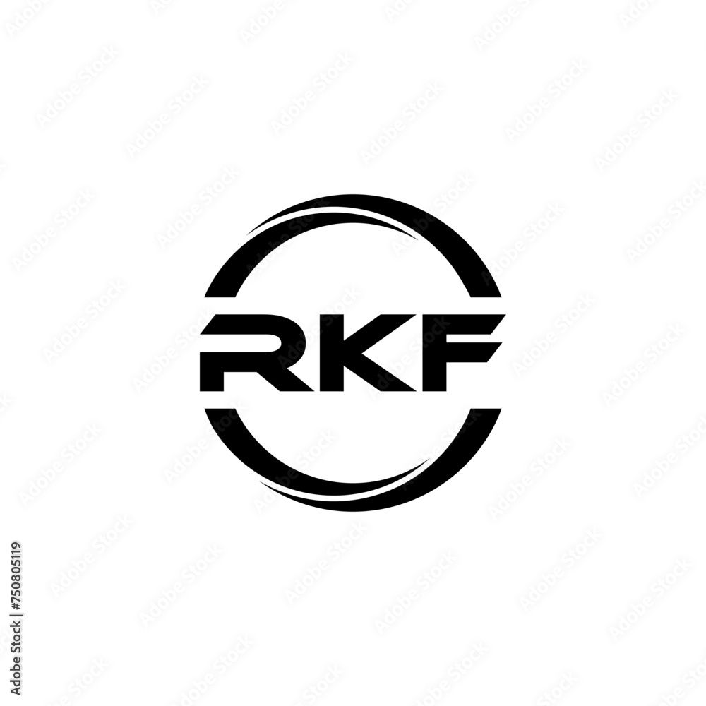 RKF letter logo design with white background in illustrator, cube logo ...
