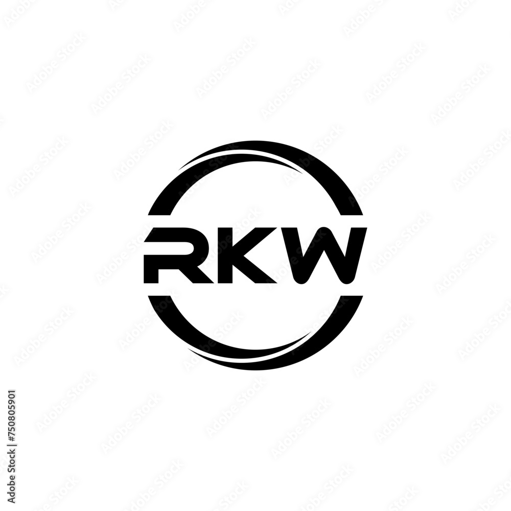 RKW letter logo design with white background in illustrator, cube logo ...