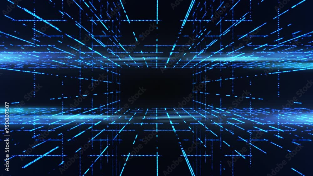 Digital technology concept of lines and dots forming network data ...