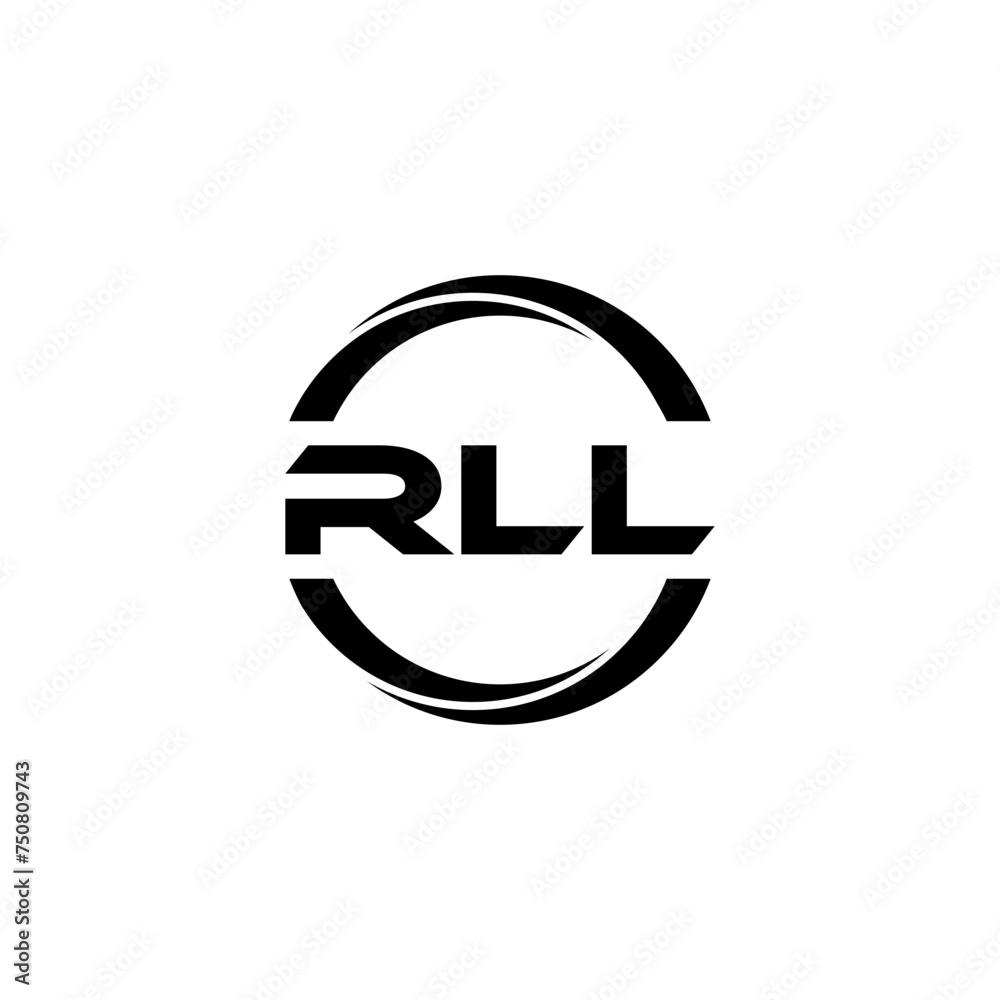 RLL letter logo design with white background in illustrator, cube logo ...