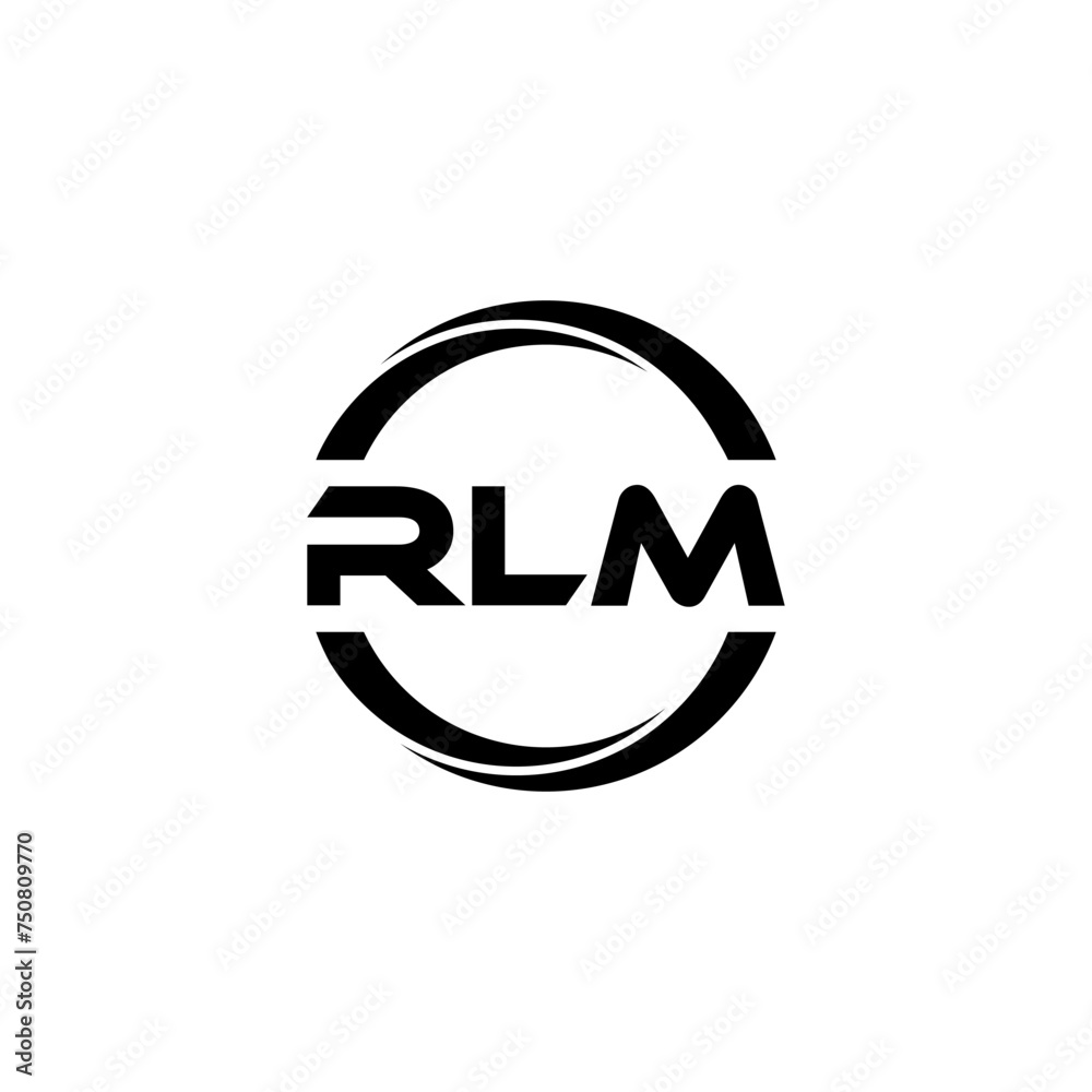 RLM letter logo design with white background in illustrator, cube logo ...