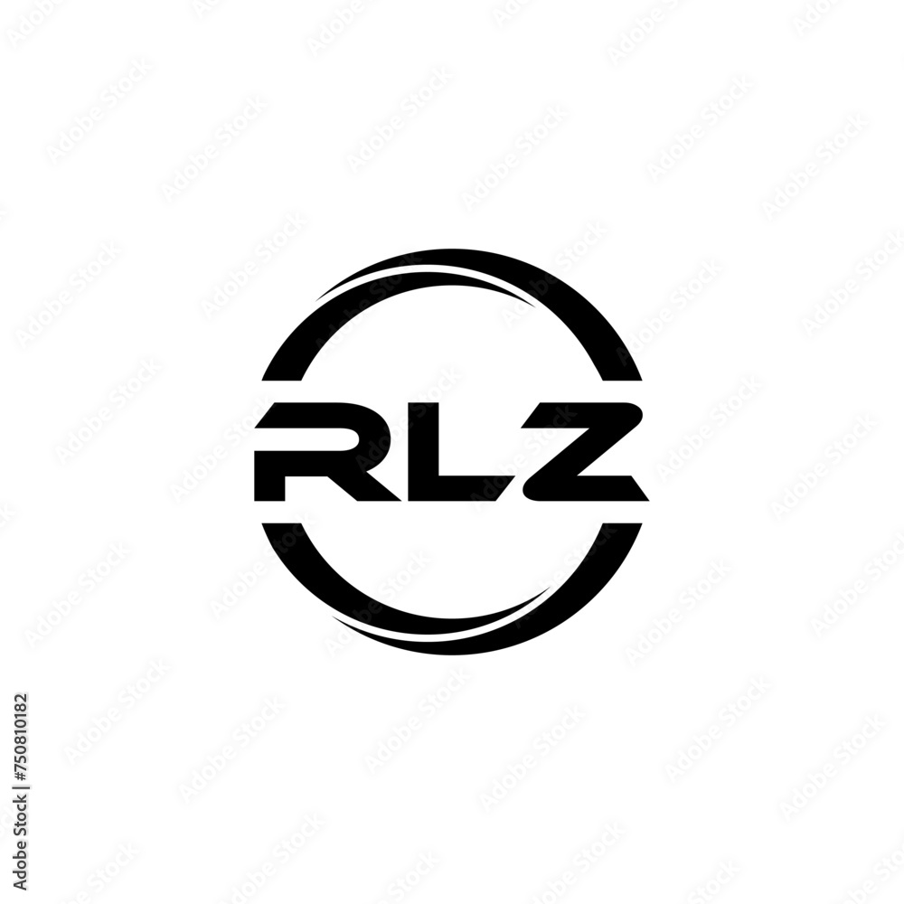 RLZ letter logo design with white background in illustrator, cube logo ...