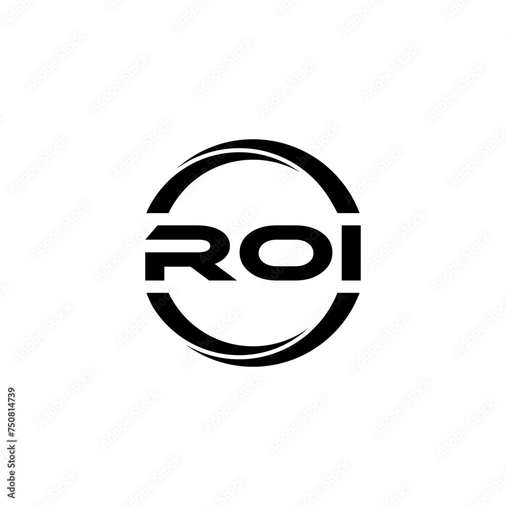 ROI letter logo design with white background in illustrator, cube logo ...