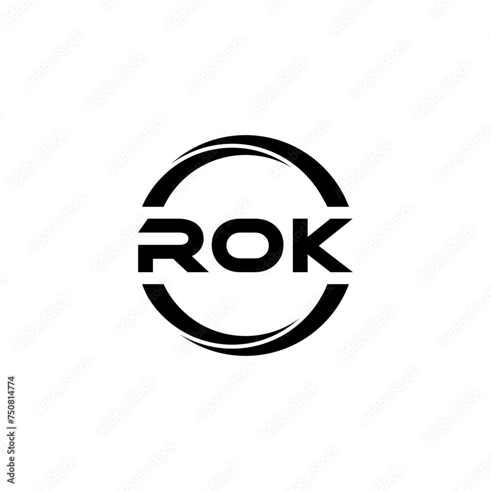 ROK letter logo design with white background in illustrator, cube logo ...