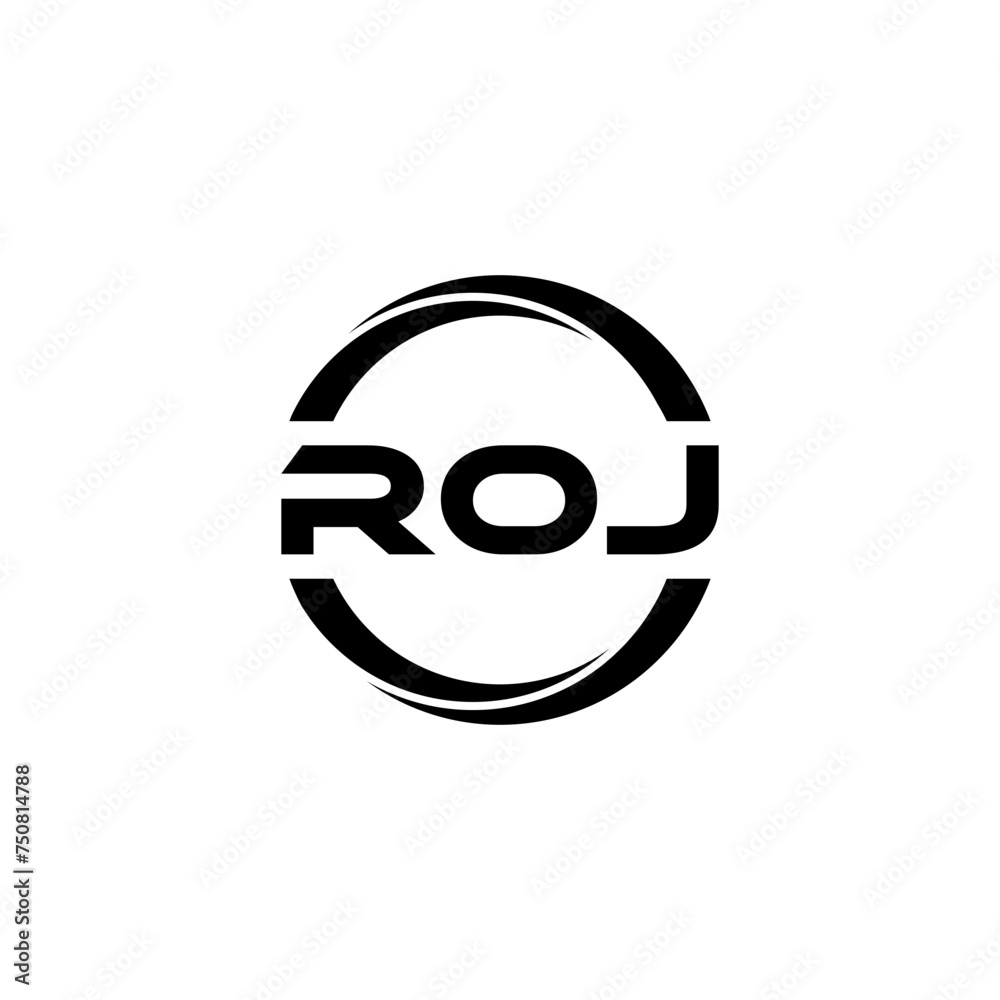 ROJ letter logo design with white background in illustrator, cube logo ...