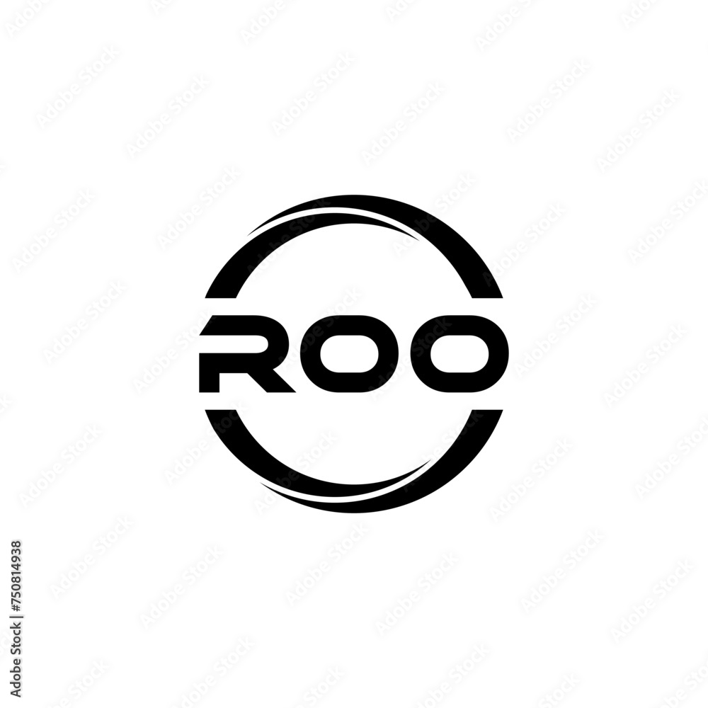 ROO letter logo design with white background in illustrator, cube logo ...