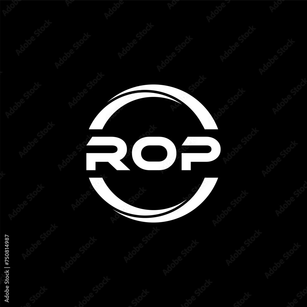 ROP letter logo design with black background in illustrator, cube logo ...