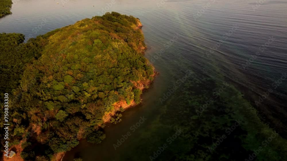 Aerial sky 4k view of Coron Island off the coast of mainland Coron ...