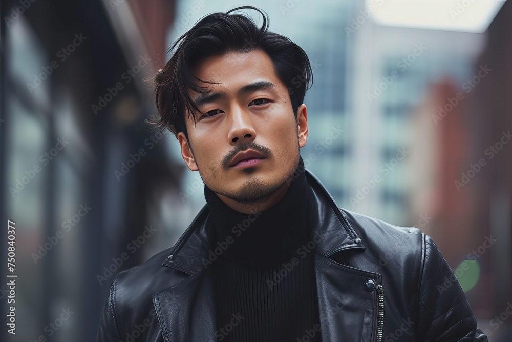 Handsome Asian male model with masculine and sensual pose posing for ...