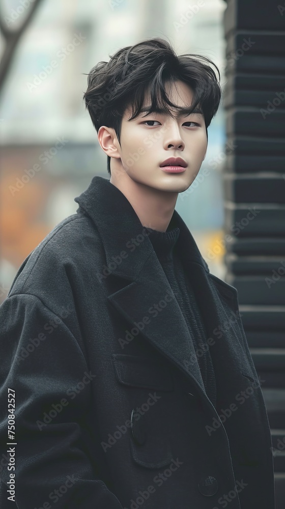 Handsome Asian male model with masculine and sensual pose posing for ...