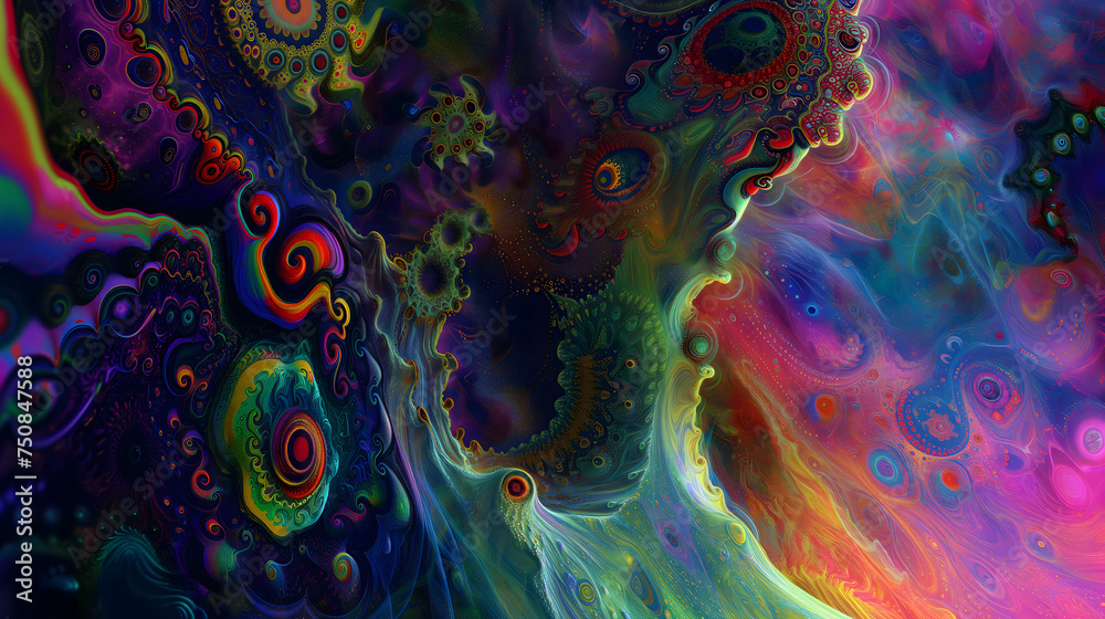 Saturated colorful mad abstract background, random different shapes and ...