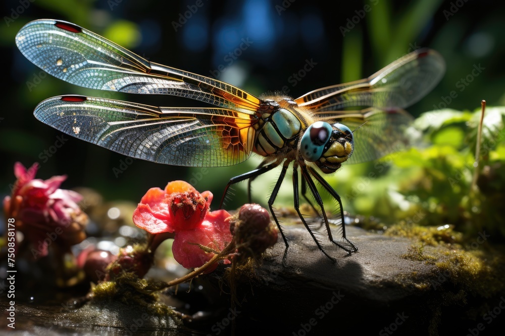 Flight dragonfly at the insect observation event., generative IA Stock ...