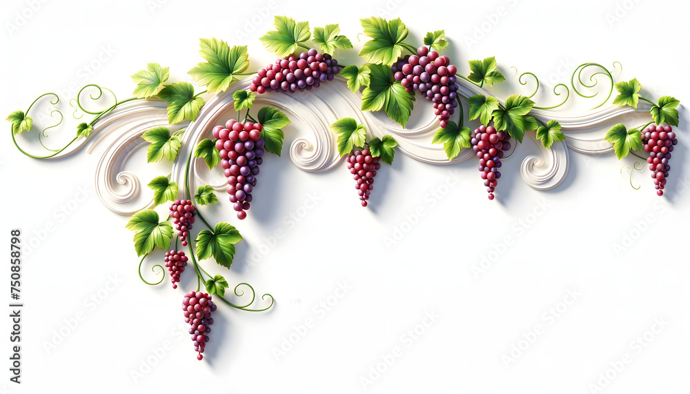 Vigne avec grappes de raisin qui retombent en cascade Stock ...