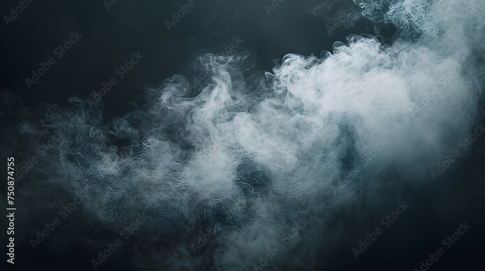 Foggy Abstract Artistry: Mysterious Smoke Mist Overlays on Black ...