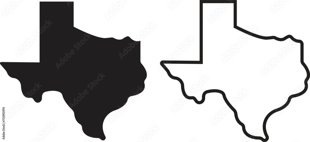 Texas map icon set, Texas map isolated on transparent background, best ...