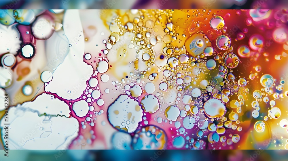 A macro photo of a microscope slide showing the intricate molecular ...