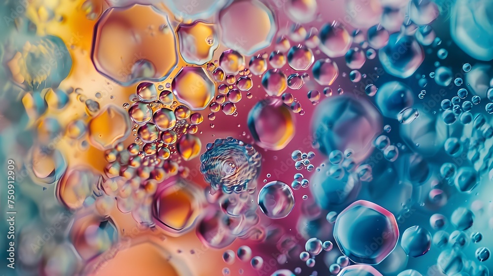 A macro photo of a microscope slide showing the intricate molecular ...