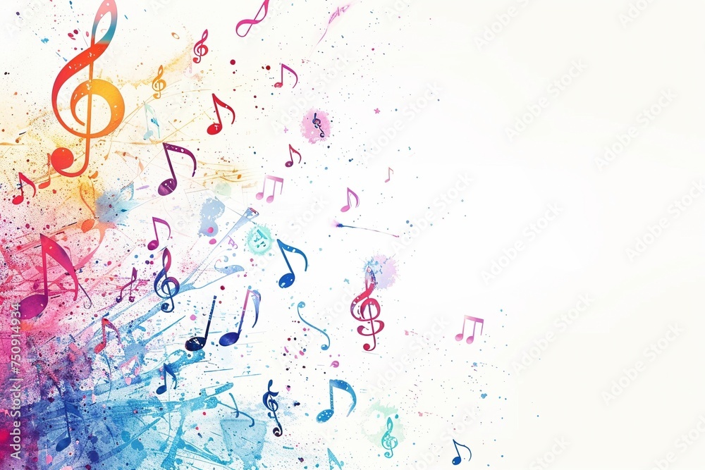 Elevate your space with a white background adorned by a music-themed ...