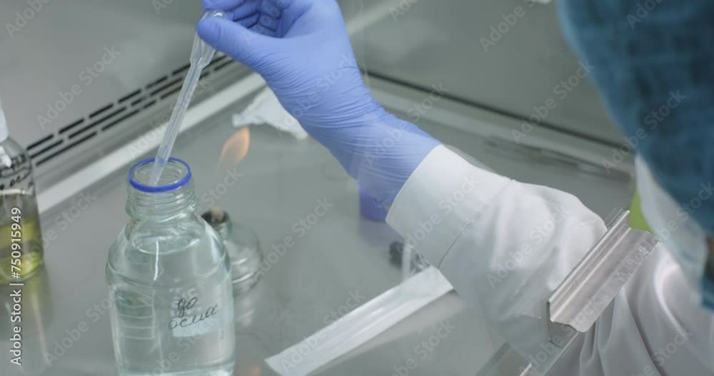 Vaccines medicines chemicals development. Scientist or chemist works ...