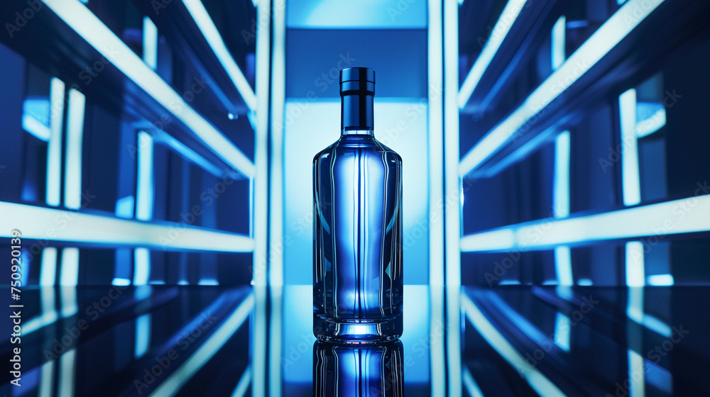 The iconic Absolut vodka bottle, with its sleek silhouette and bold ...